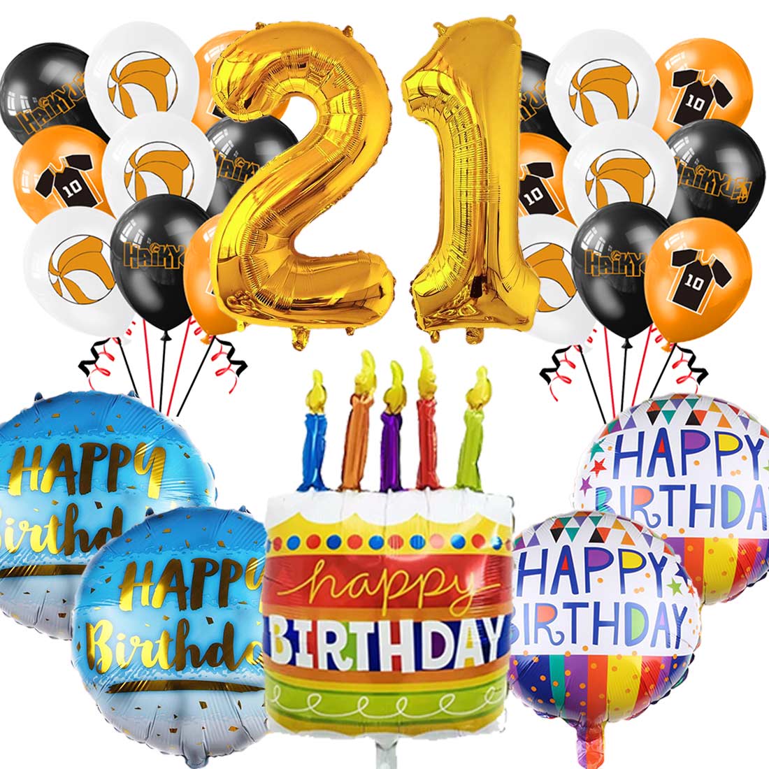 Haikyuu Balloons Party Supplies 21th Big Number Decorations Decor Kit ...