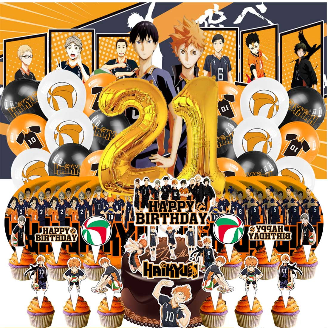 Haikyuu Balloons Party Supplies 21th Decor Tableware Birthday Cake ...