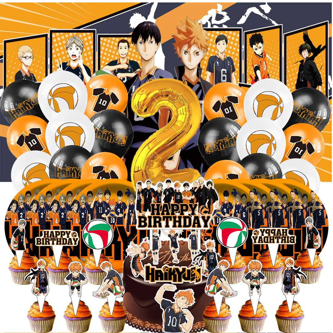 Haikyuu Balloons Party Supplies 2nd Decor Tableware Birthday Cake ...