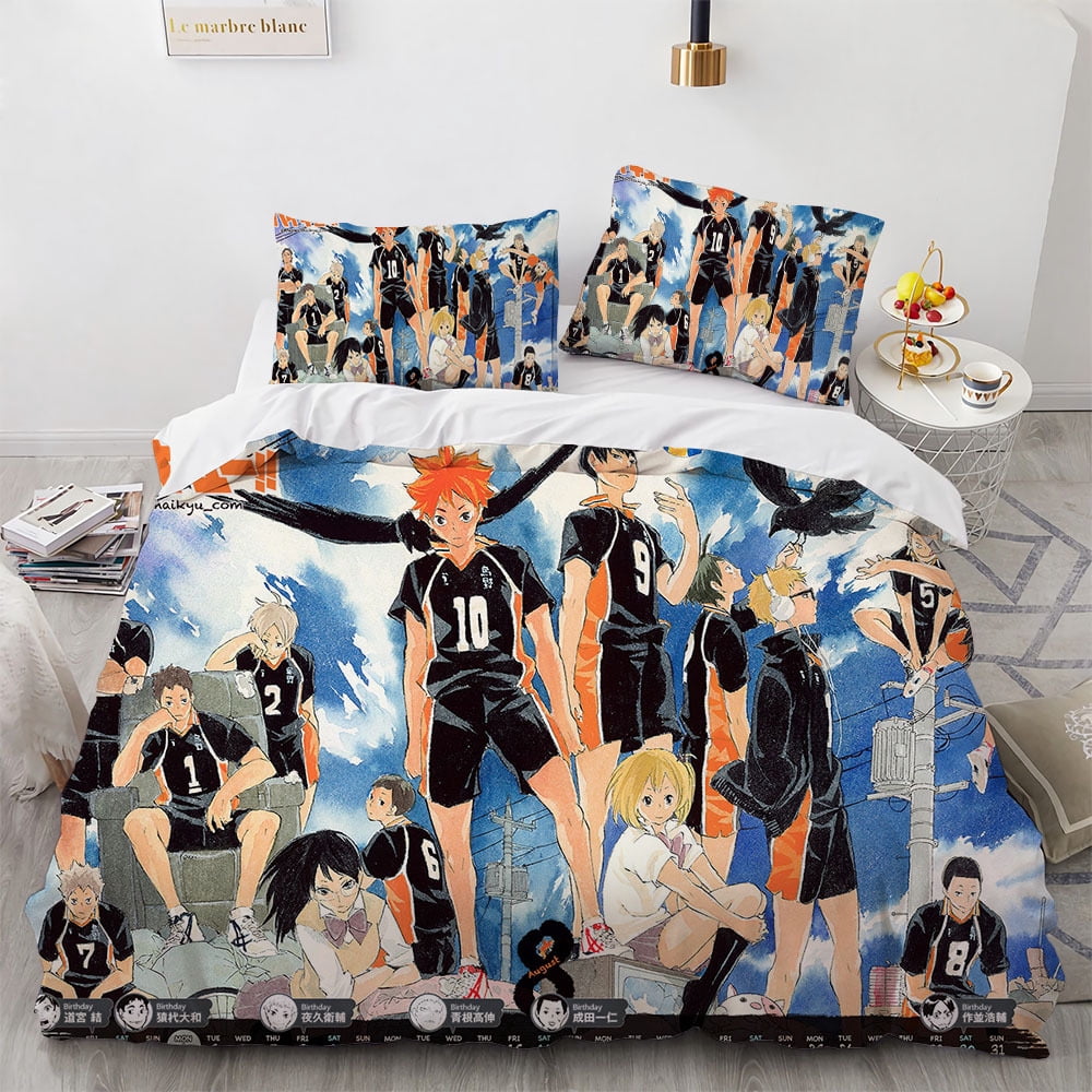 Haikyuu Bedding Bed Set 3PCS Comfy Haikyuu Bedding Sets King Duvet ...