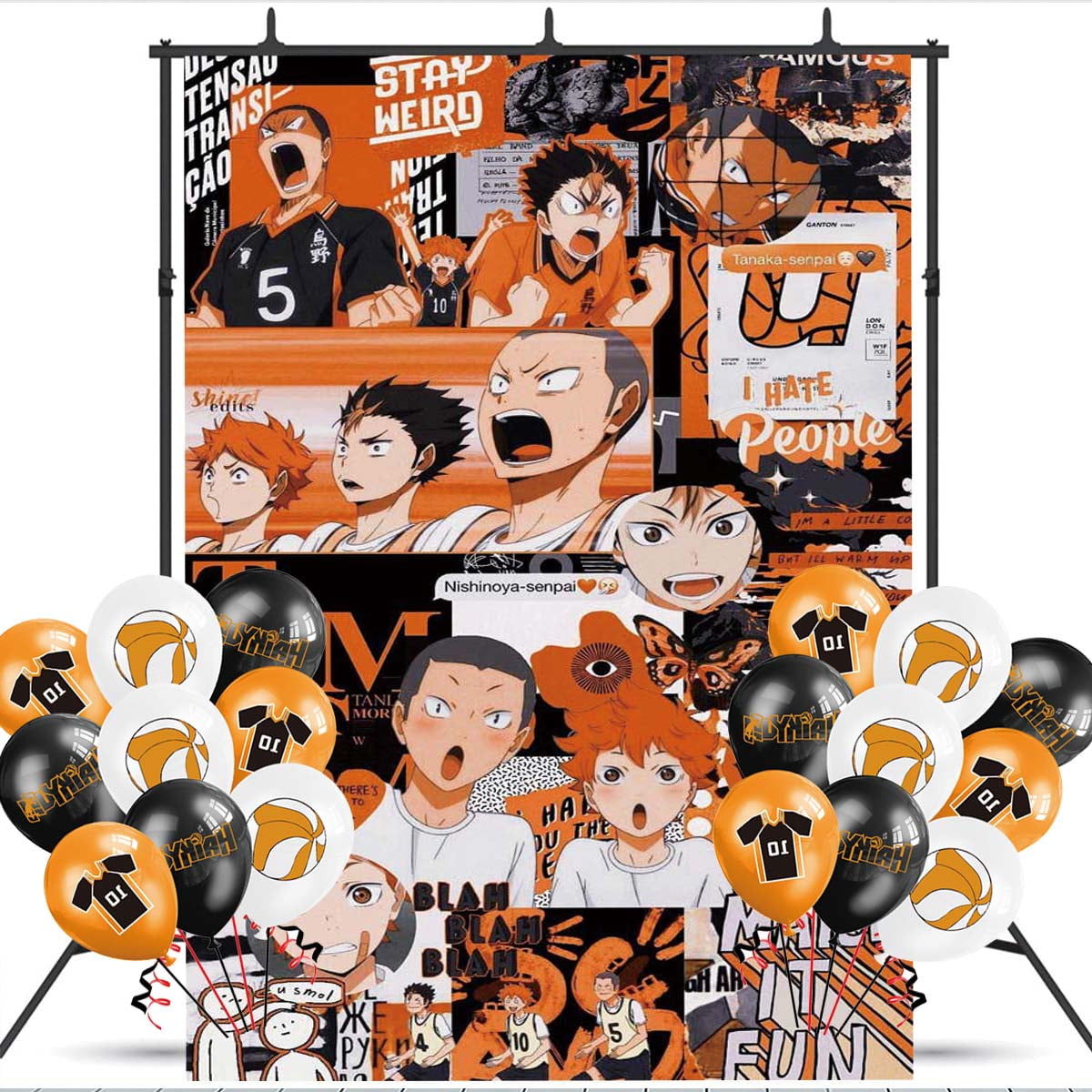 Haikyuu Birthday Balloons Party Supplies Banner Backdrop Background ...