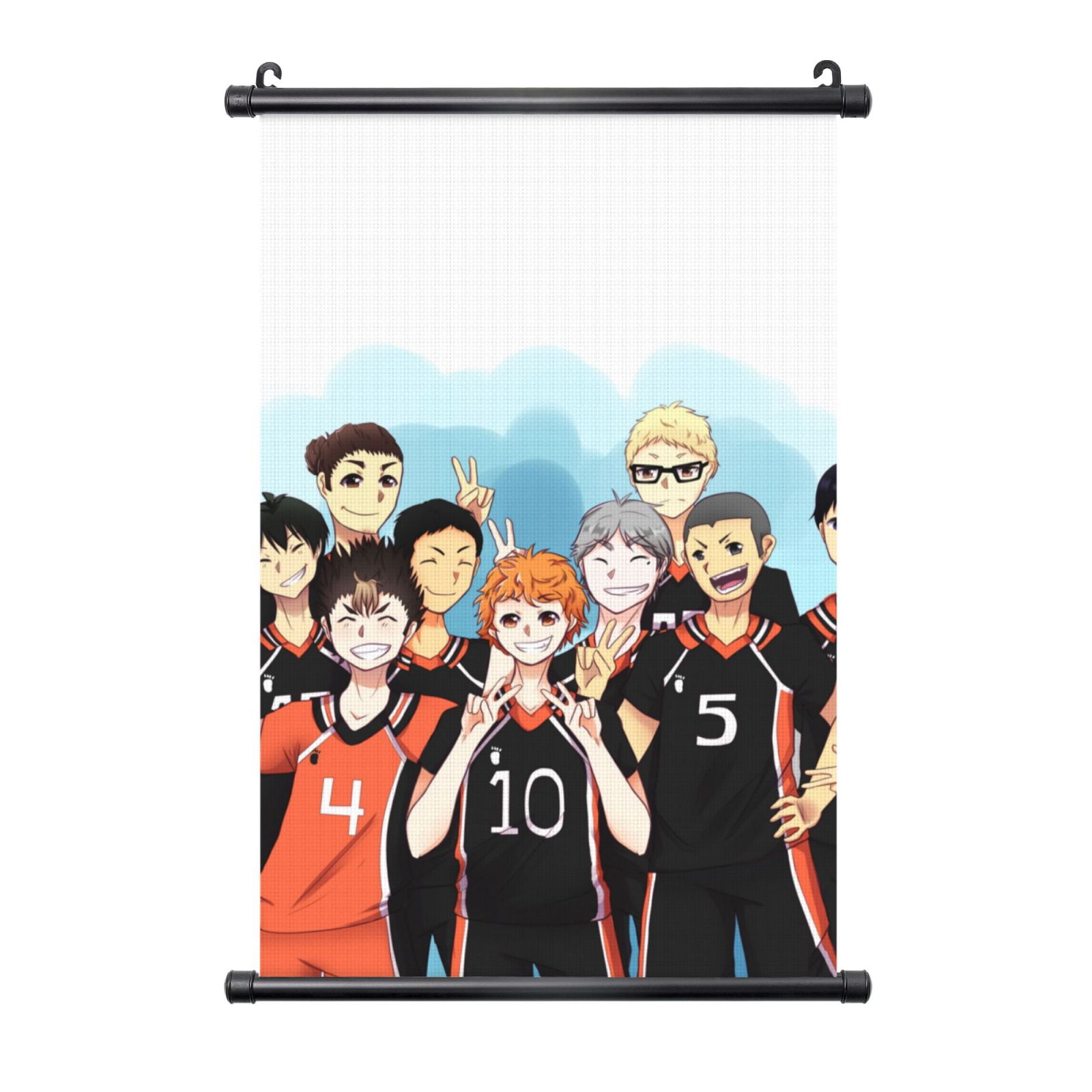 Haikyuu Black Plastic Shaft Hanging Poster Canvas Wall Hanging Banner ...
