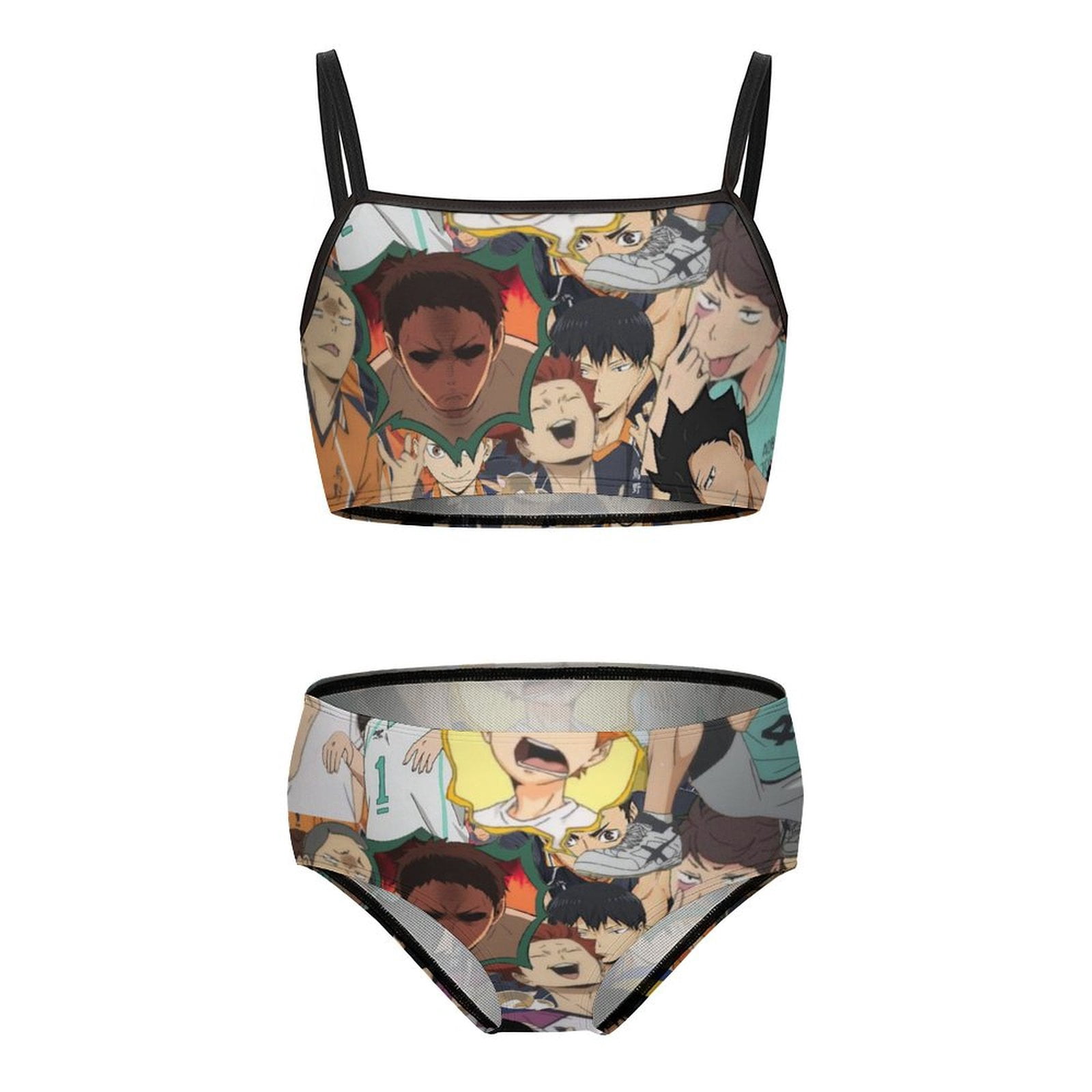 Haikyuu Characters Children's Swimsuit Girls Swimwear 2 Piece Bikini ...