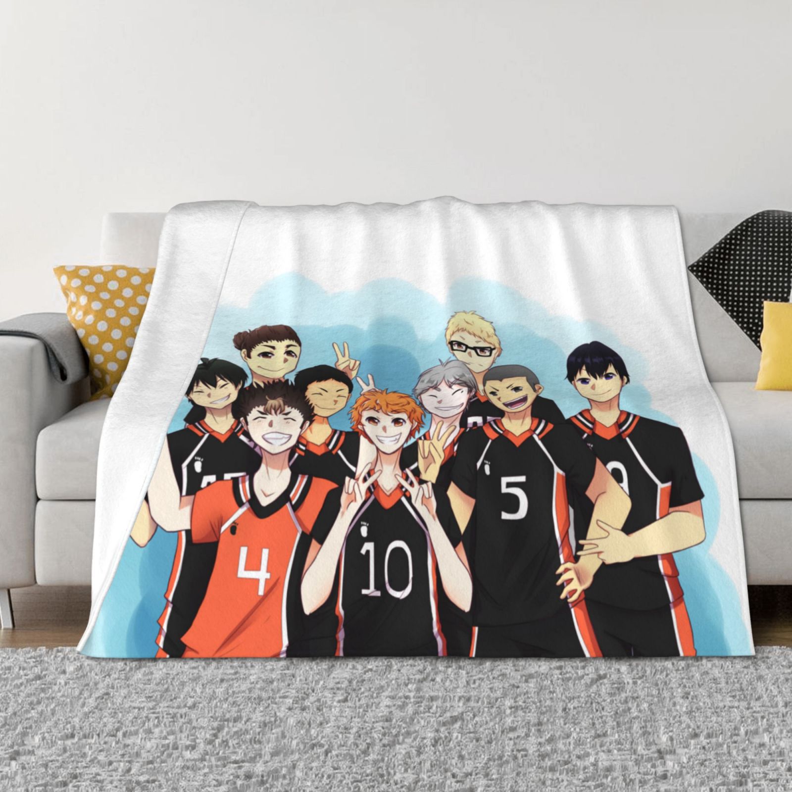 Haikyuu Flannel Blanket Cozy Ultra-Soft Micro Throw Blanket For Bed ...