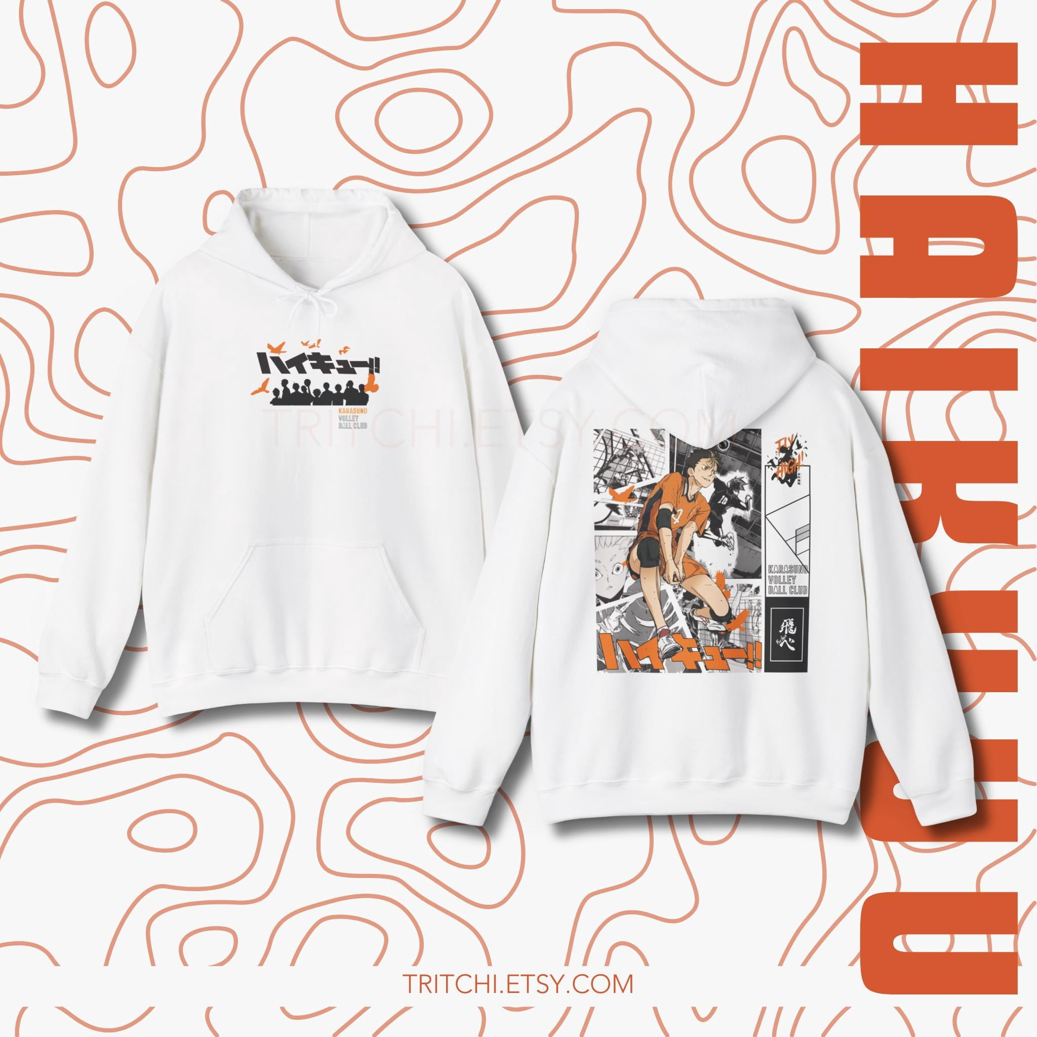 Haikyuu Karasuno Anime Hoodie: Hinata Kageyama Volleyball Design ...