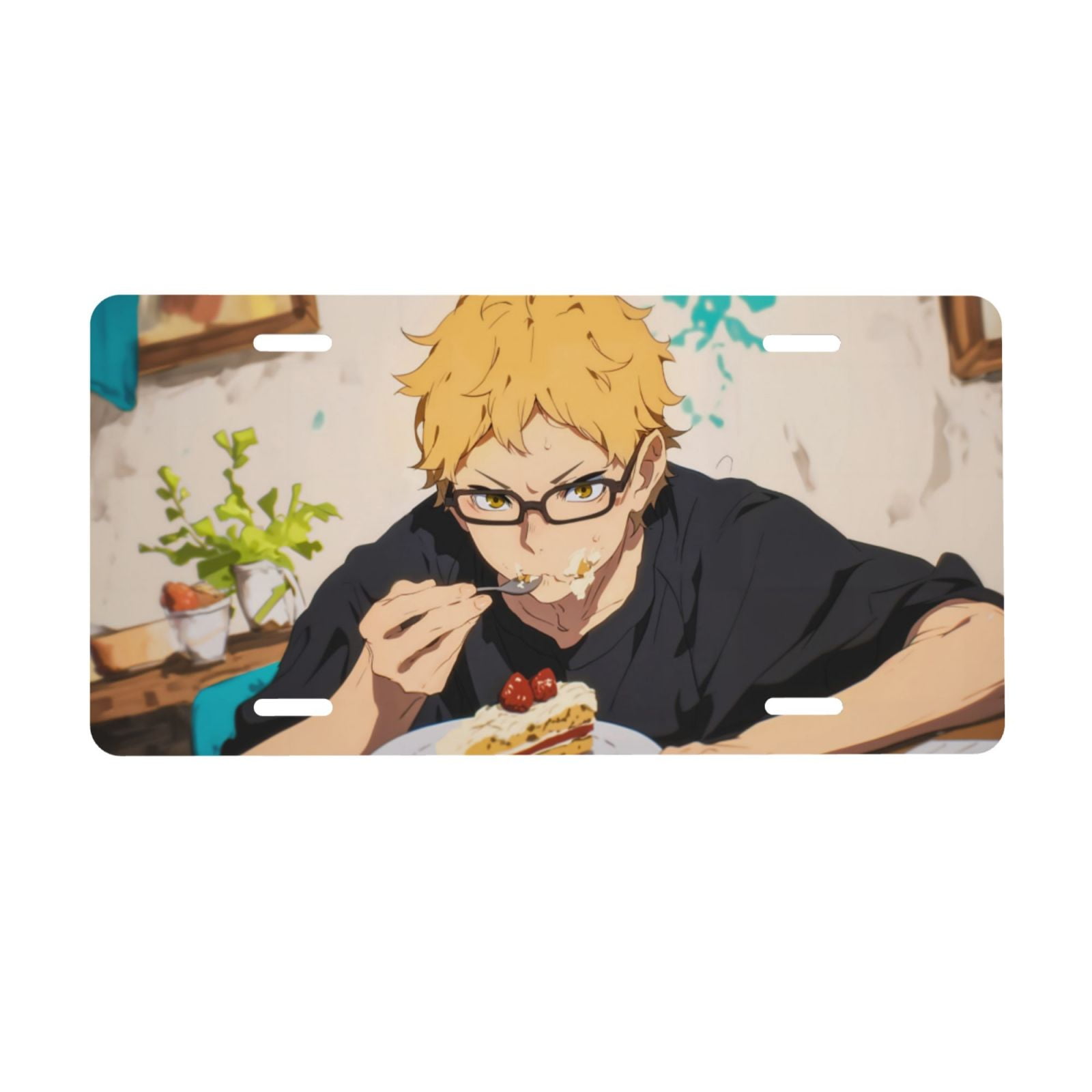 Haikyuu Kei Tsukishima License Plate, Car Front License Plates With 4 ...