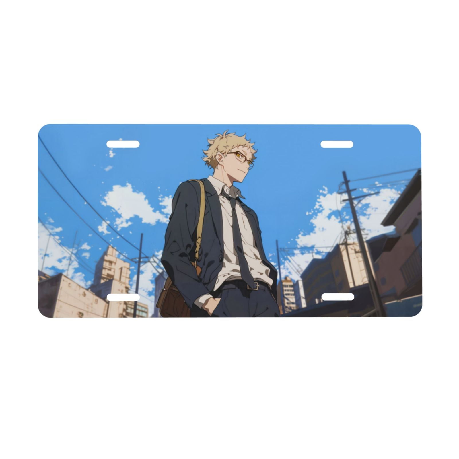 Haikyuu Kei Tsukishima License Plate, Car Front License Plates With 4 ...