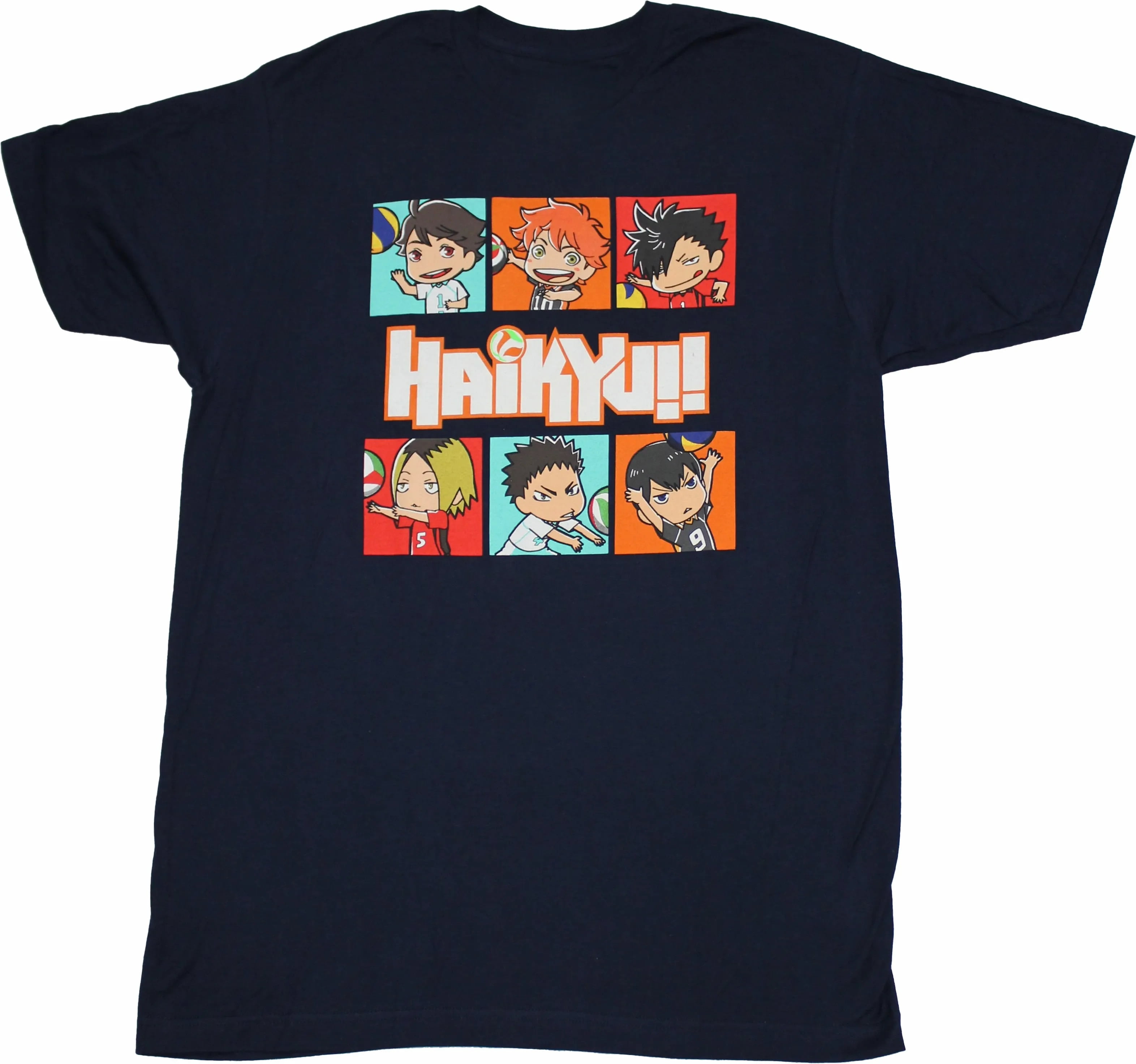 Haikyuu!! Mens T-Shirt - Chibi Style Character Boxes & Logo (X-Large ...