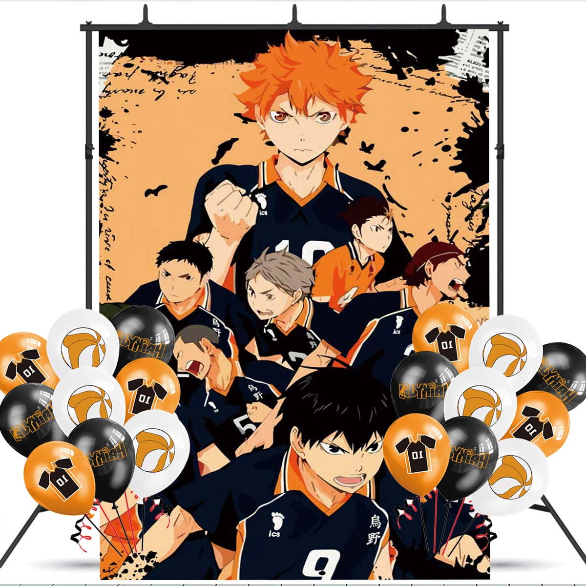 Haikyuu Party Decorations Backdrop Banner Balloons Taspestry Wall Decor ...