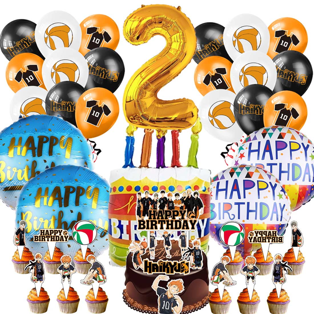 Haikyuu Party Supplies 2nd Decor Kit Balloons Birthday Cake Topper ...