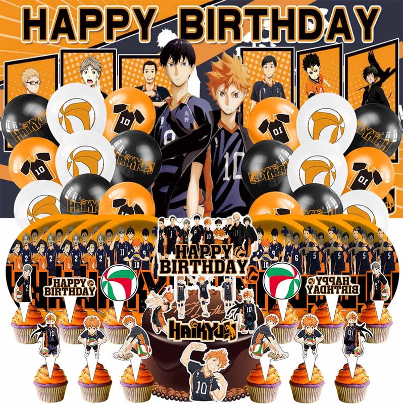 Haikyuu Party Supplies Cake Topper Decor Banner Backdrop Tableware ...