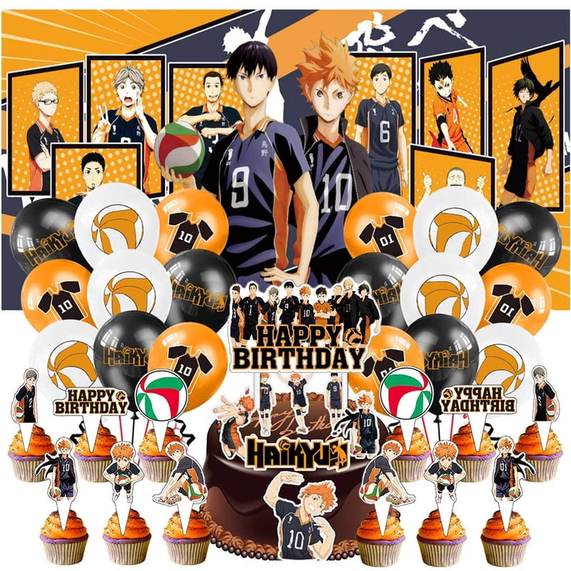Haikyuu Party Supplies Cake Topper Decor Kit Latex Balloons Birthday ...