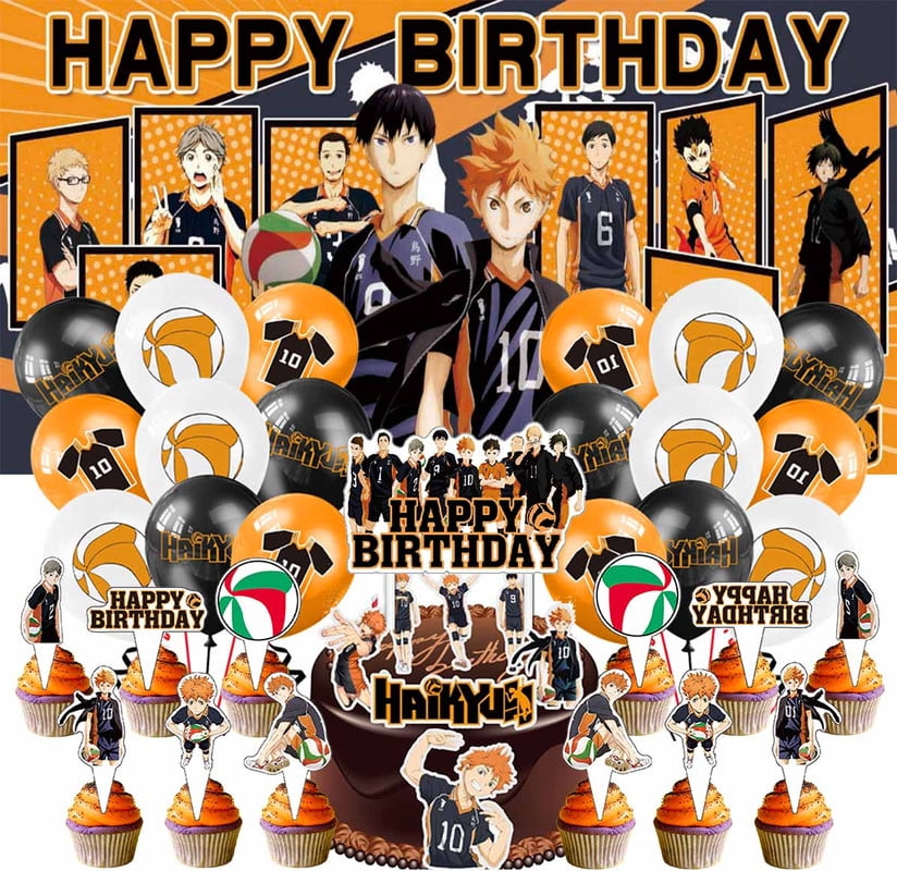 Haikyuu Party Supplies Cake Topper Decor Kit Latex Balloons Birthday ...