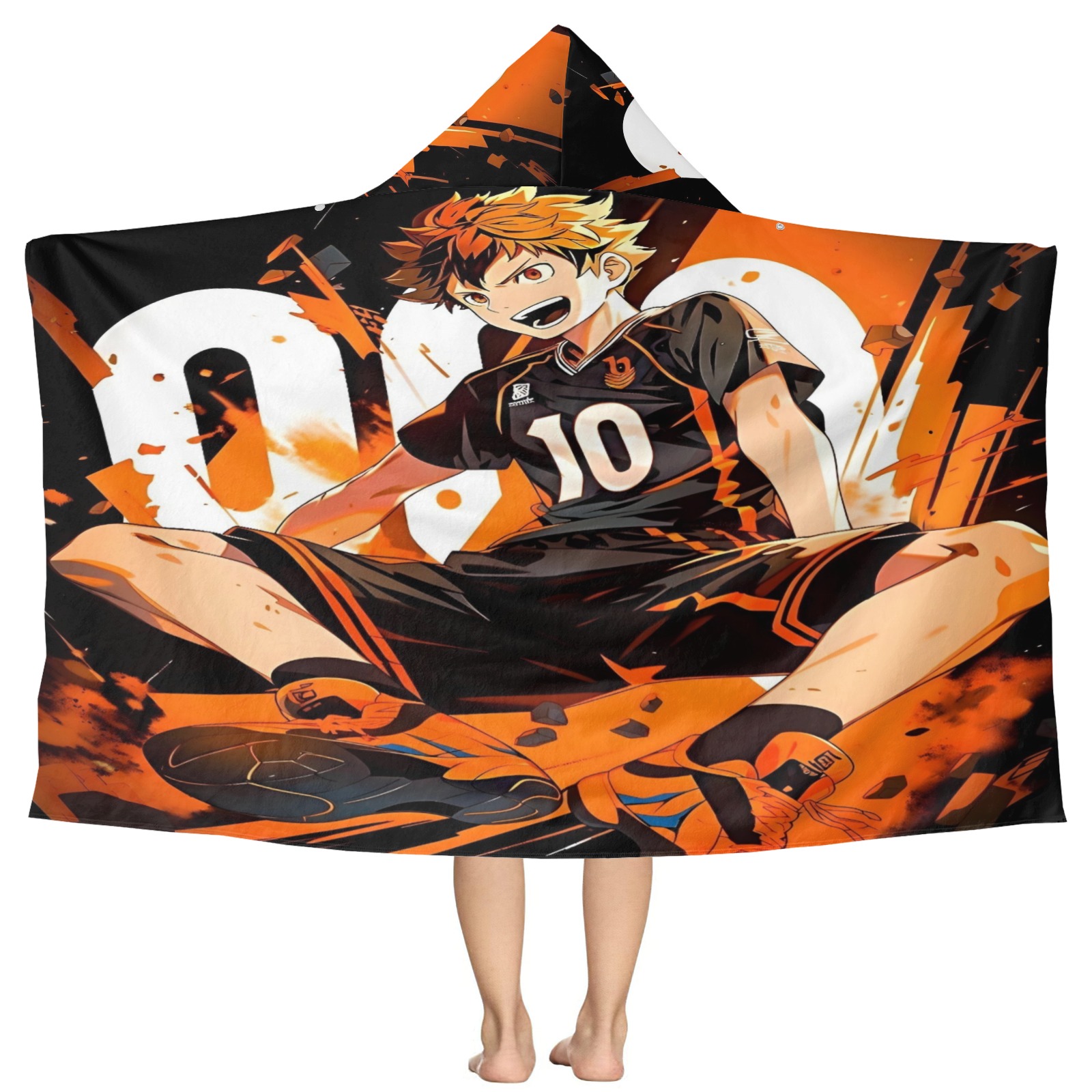 Haikyuu Pattern Beach Poncho - Microfiber - Towel - Kids Lightweight ...