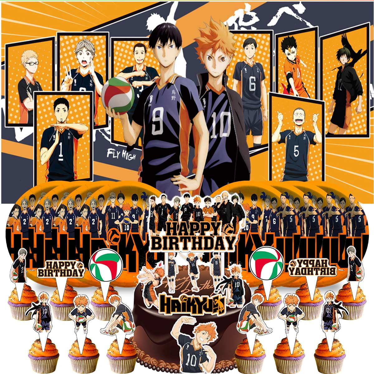 Haikyuu Plates Birthday Party Supplies Decor Decorations Background ...