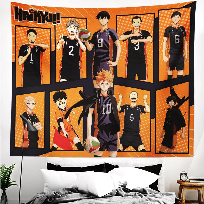 Haikyuu Tapestry Gift Wall Hanging Backdrop for Room Bedroom Girls Fans ...