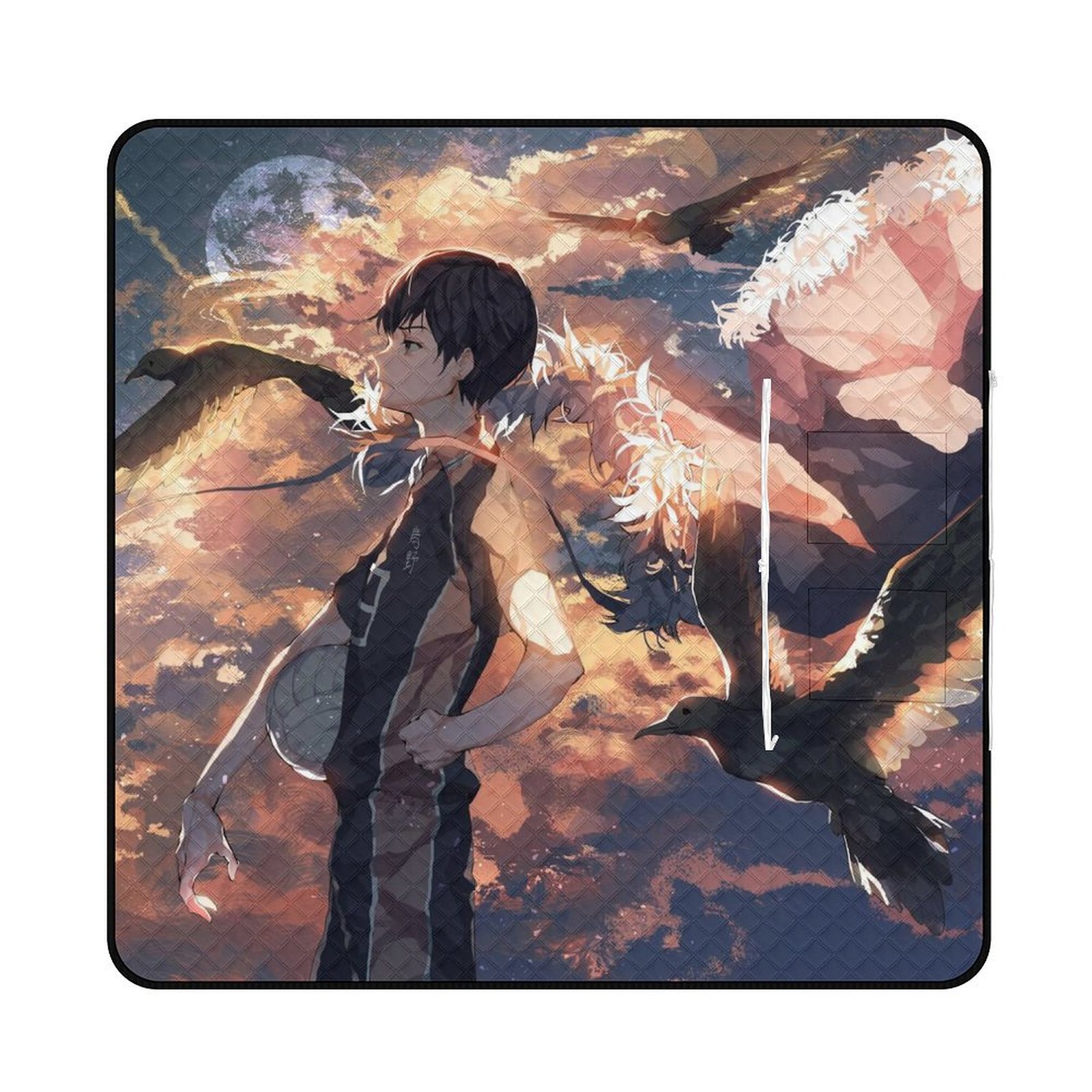 Haikyuu Volleyball Picnic Mat Foldable Portable Tote Bag Baby Crawling ...