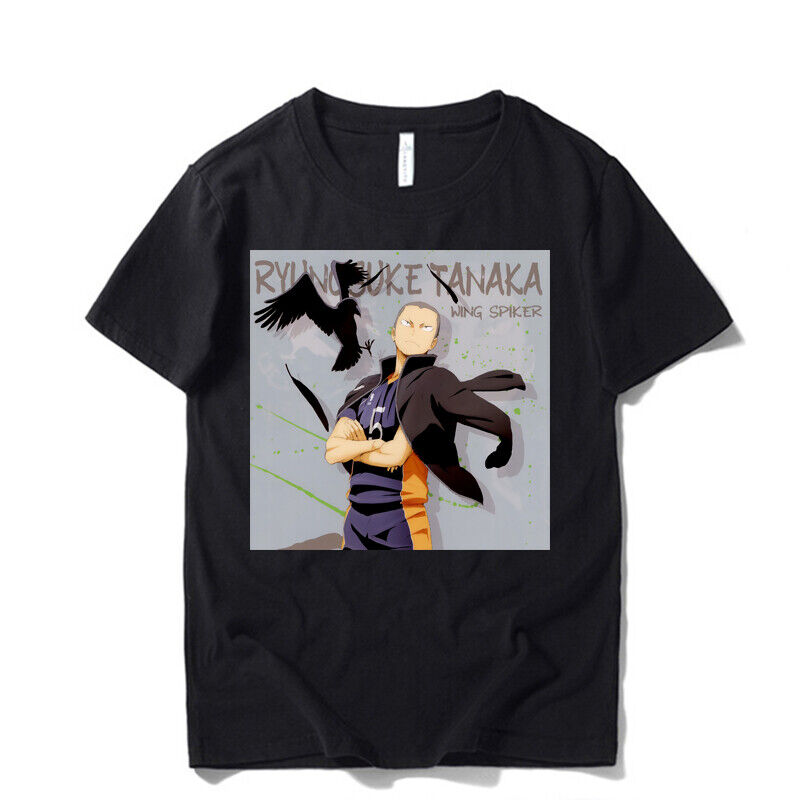 Haikyuu!! tanaka ryunosuke Printed Unisex T-Shirts 100% Cotton ...