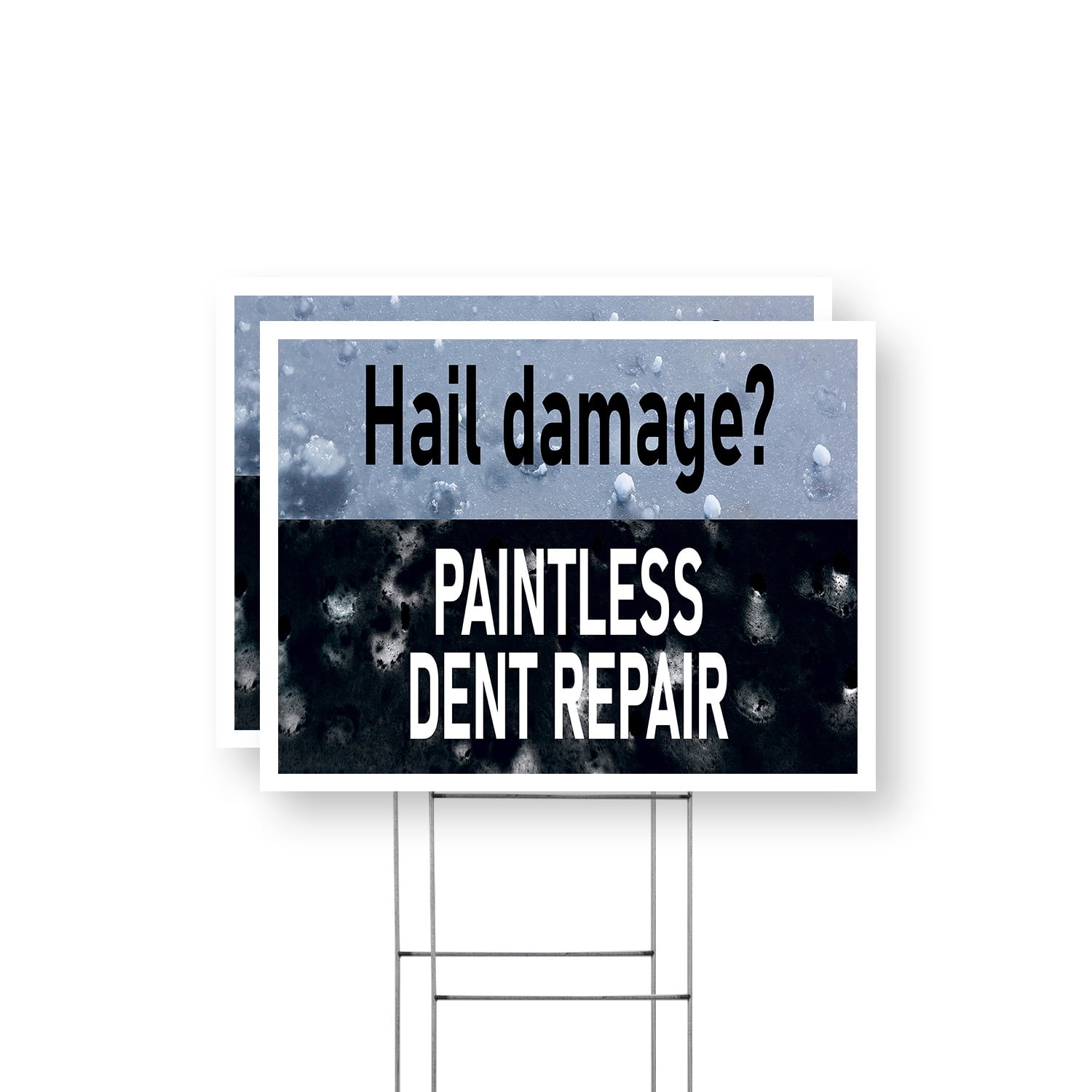 Hail Damage Paintless Dent Repair Yard Sign 2 Pack of 18 Inch x 24 Inch ...