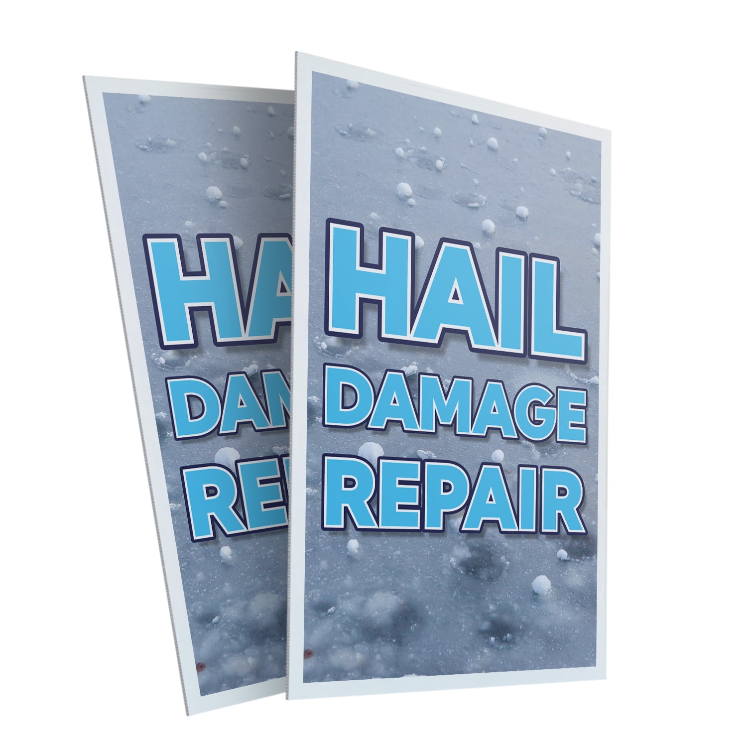 Hail Damage Repair (2-Pack) 24 Inch x 36 Inch Plastic Signs | Sign ...