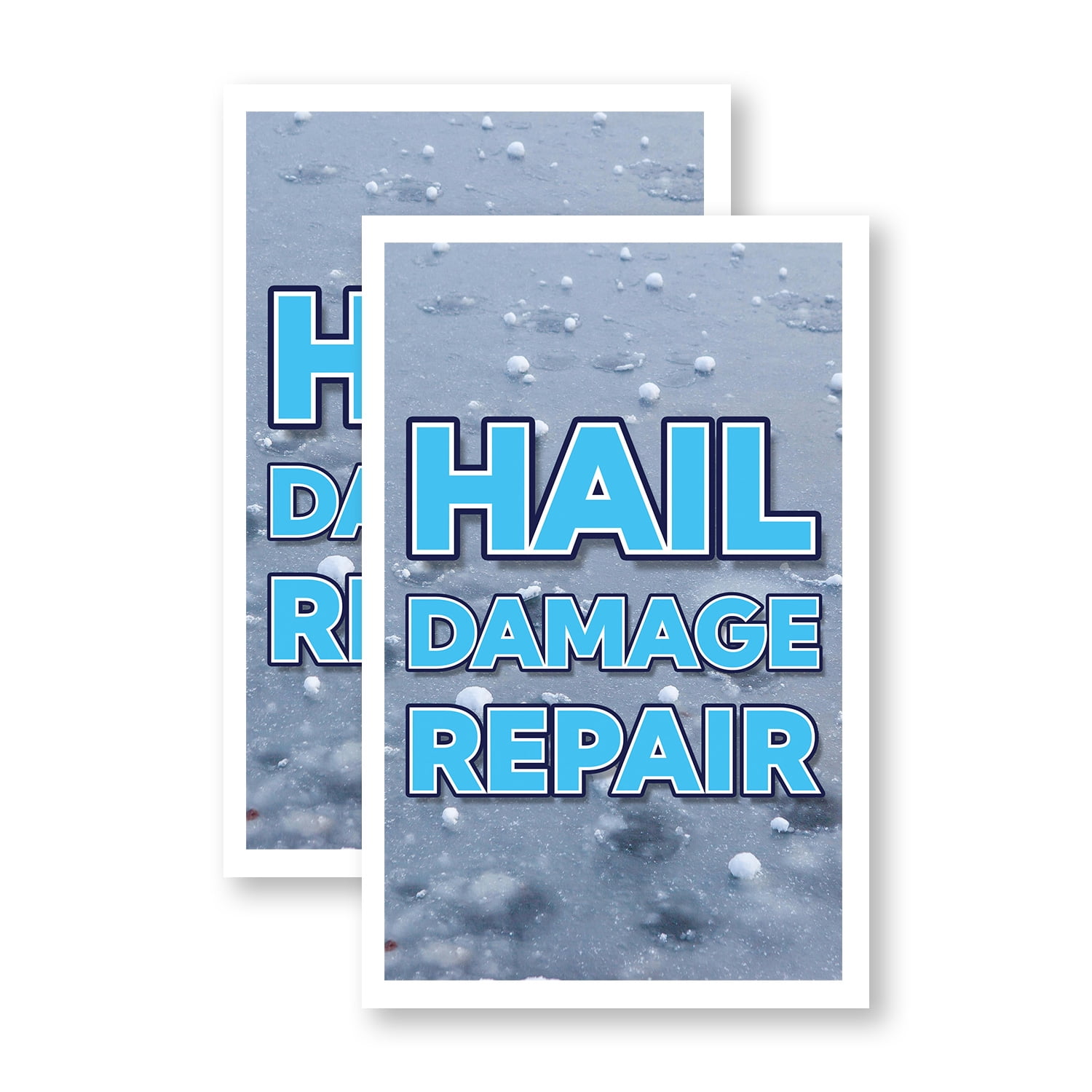 Hail Damage Repair (2-Pack) 24 Inch x 36 Inch Vinyl Decals | Sign ...