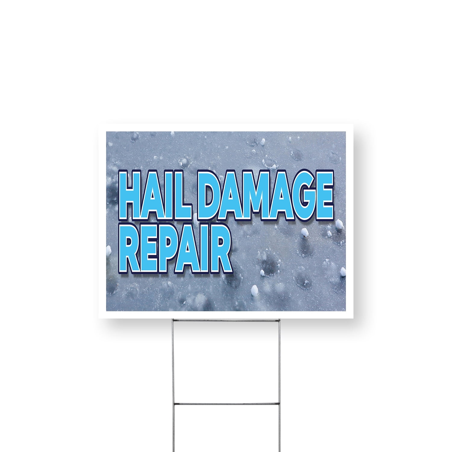 Hail Damage Repair Yard Sign 18 Inch x 24 Inch Double Sided ...