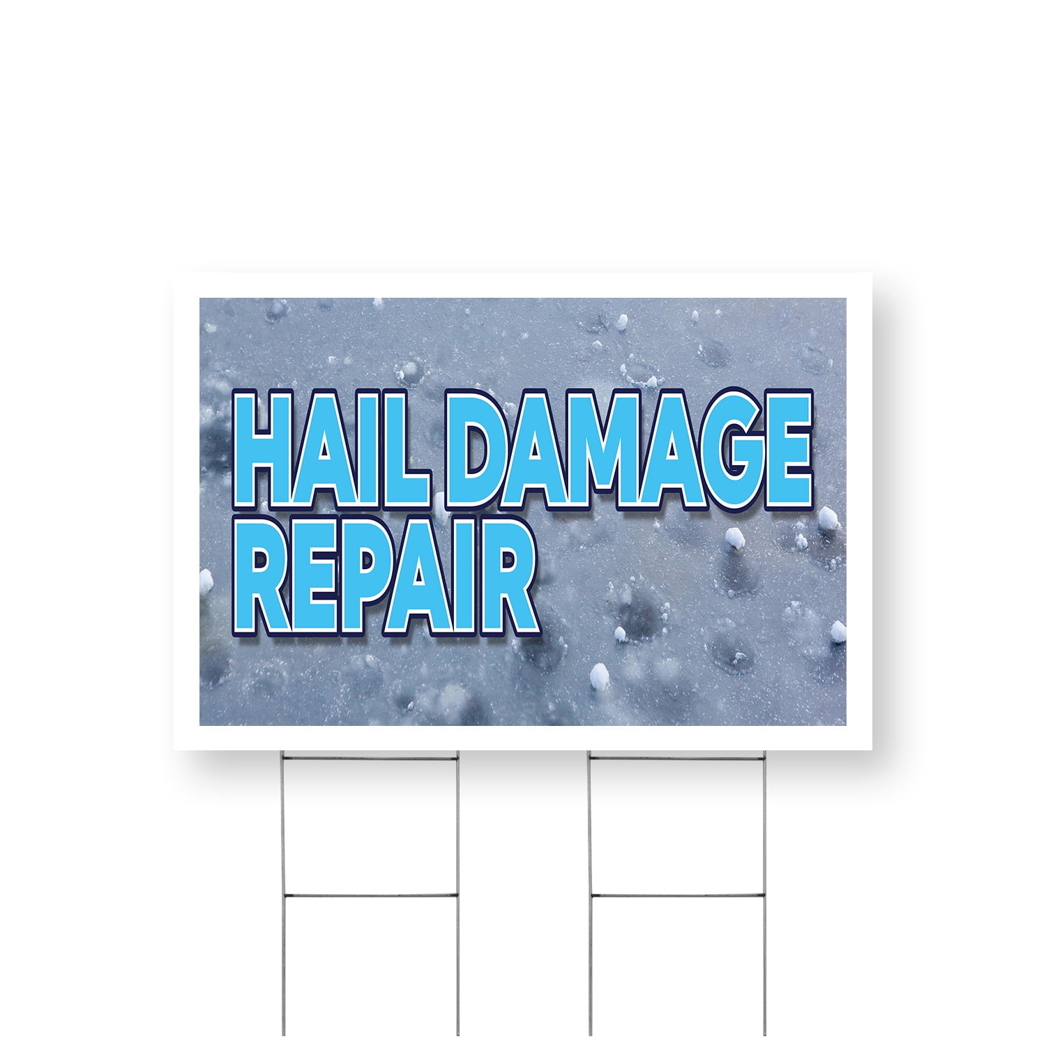 Hail Damage Repair Yard Sign 24 Inch x 36 Inch Double Sided ...
