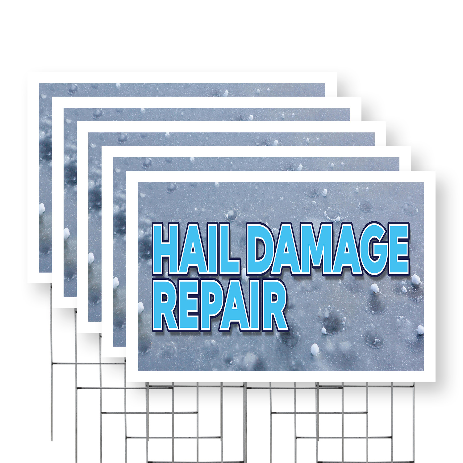 Hail Damage Repair Yard Sign 5 Pack of 24 Inch x 36 Inch Double Sided ...