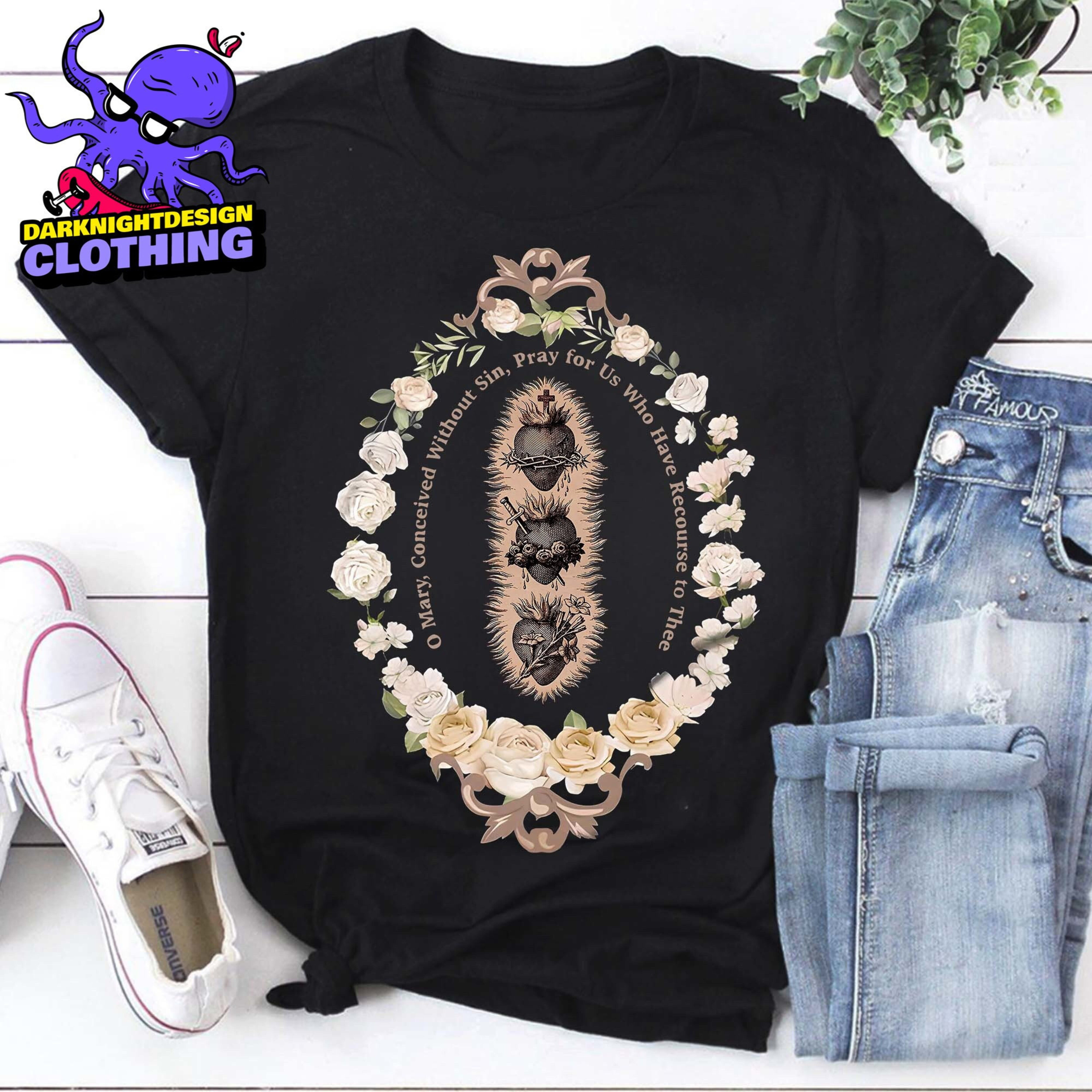 Hail Holy Queen Shirt, Catholic Shirt, Virgin Mary Shirt, Catholic ...