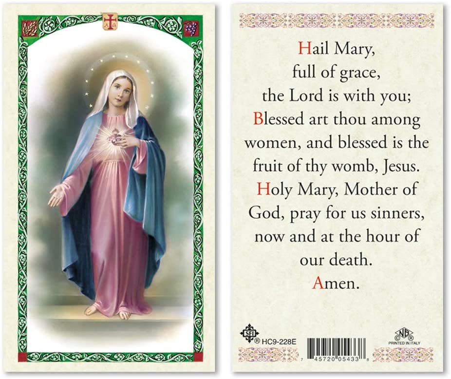 Hail Mary Laminated Prayer Cards - Pack of 25- - Walmart.com