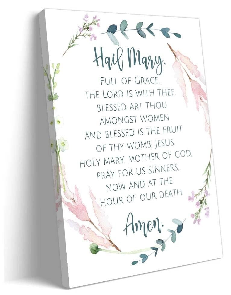Hail Mary Prayer Poster Prints Catholic Prayer Posters Wall Art ...