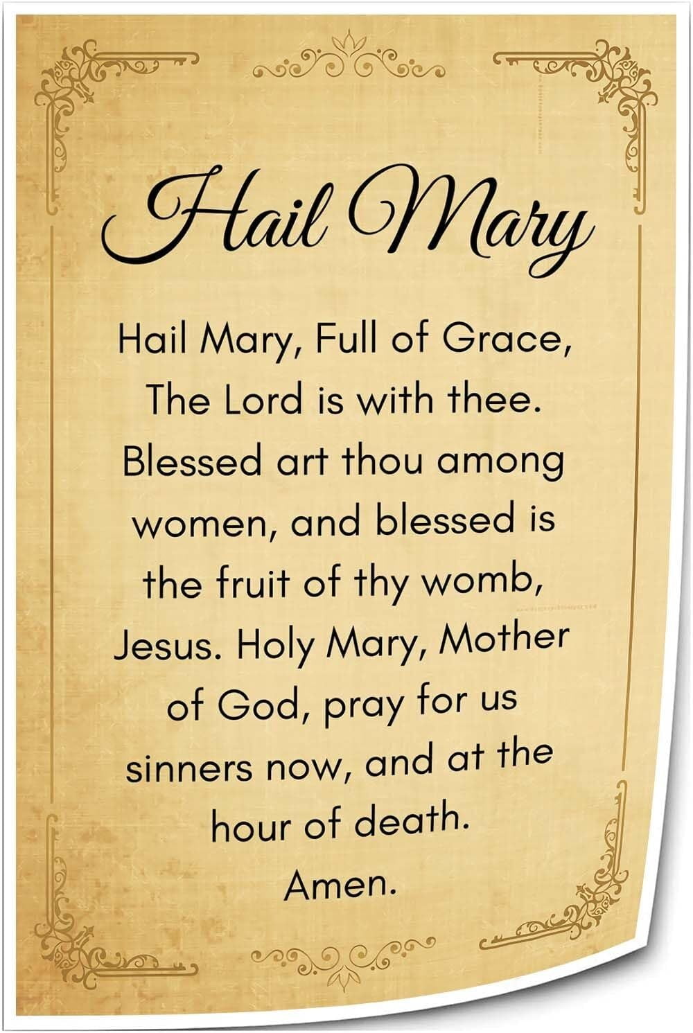 Hail Mary Prayer Wall Art Bible Verse Poster Kitchen Picture Canvas ...