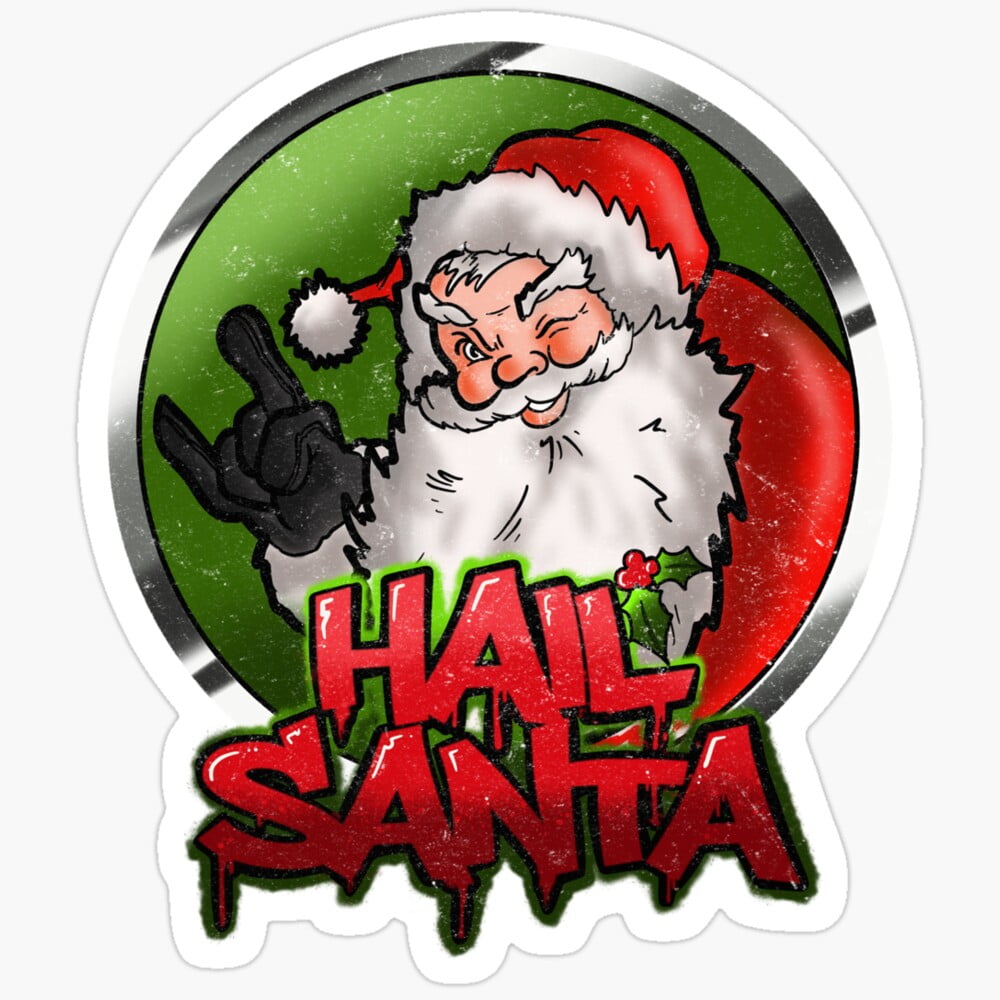 Hail Santa Glossy Stickerphone Decal Water Bottle Stickers, Vinyl ...