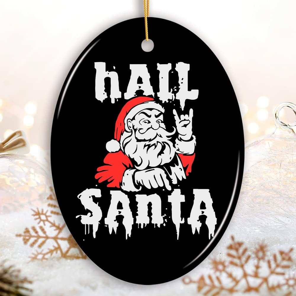 Hail Santa Heavy Metal Christmas Ornament, Emo Goth Rockstar undefined - Walmart.com