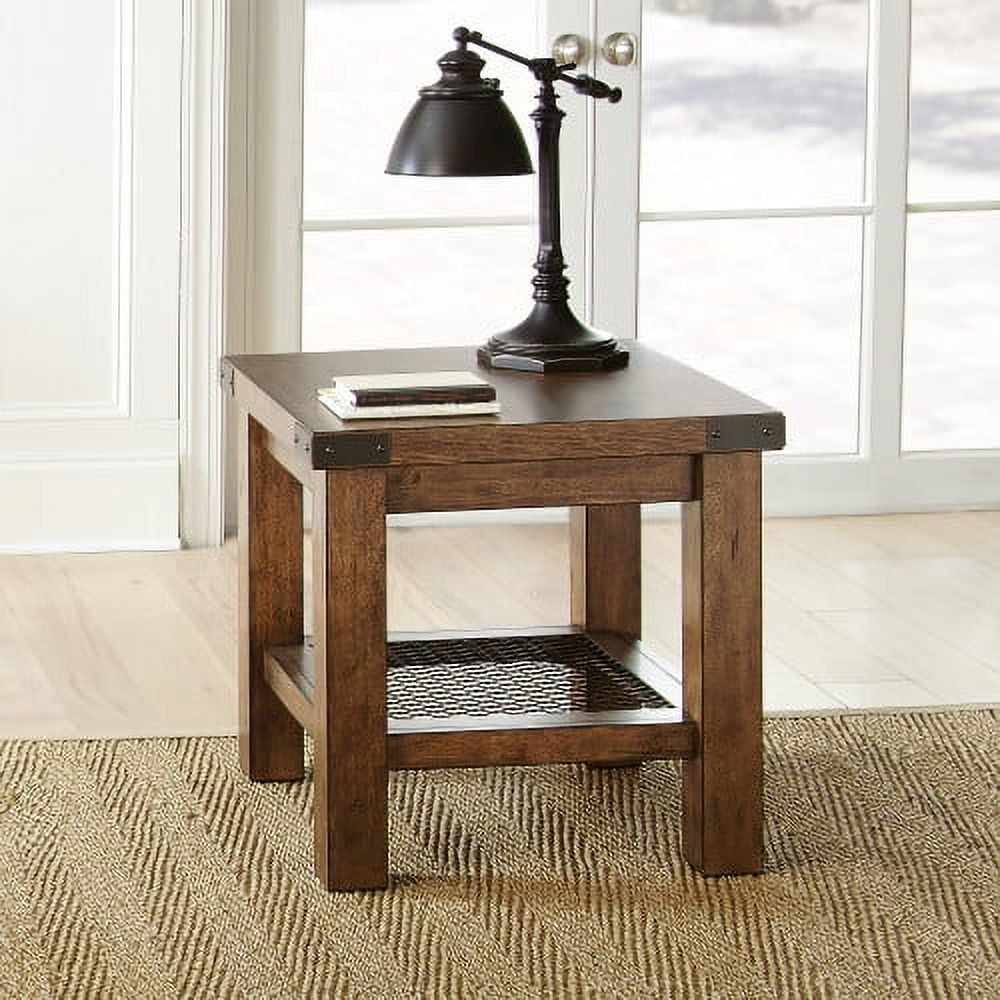 Hailee End Table Solid Wood+MDF - Oak - Walmart.com