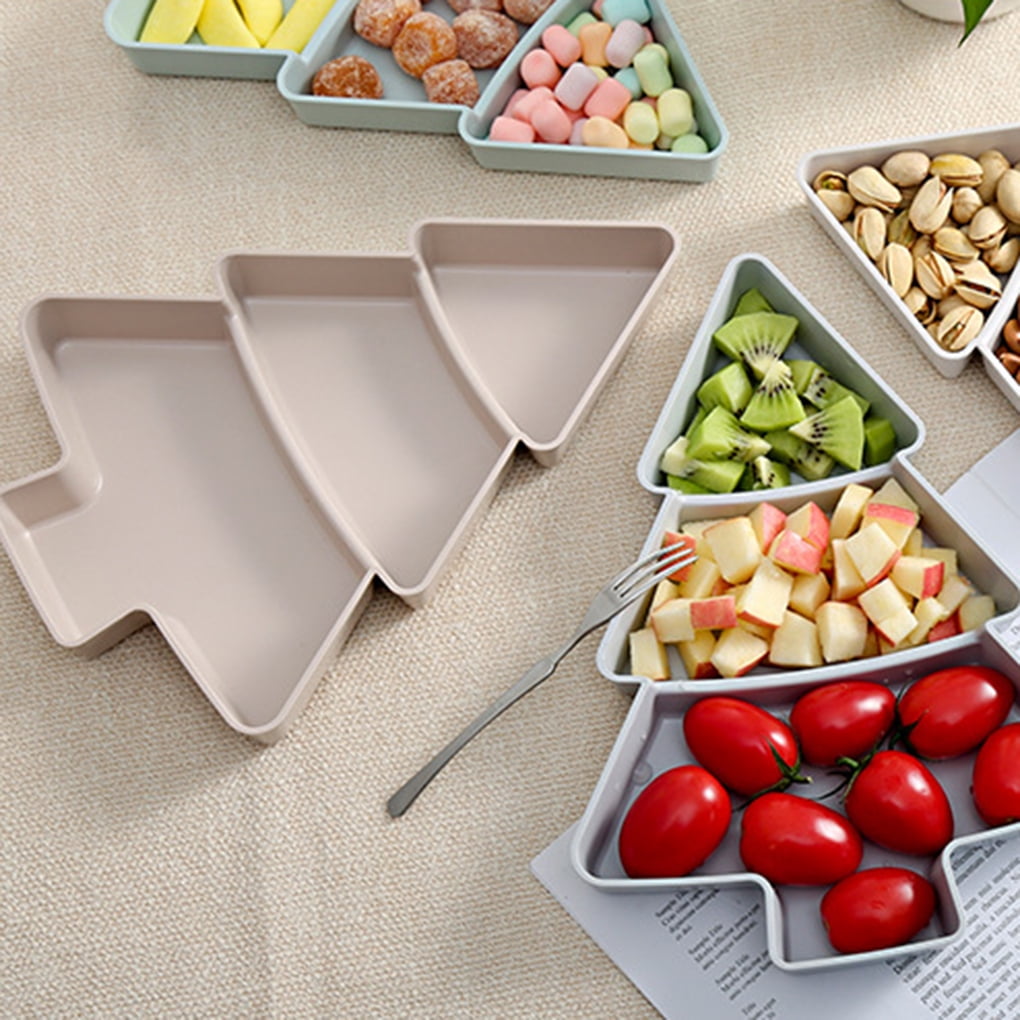 HUUXIW Christmas Tree Shape Candy Snacks Bowl Nuts Seeds Holder Dry ...