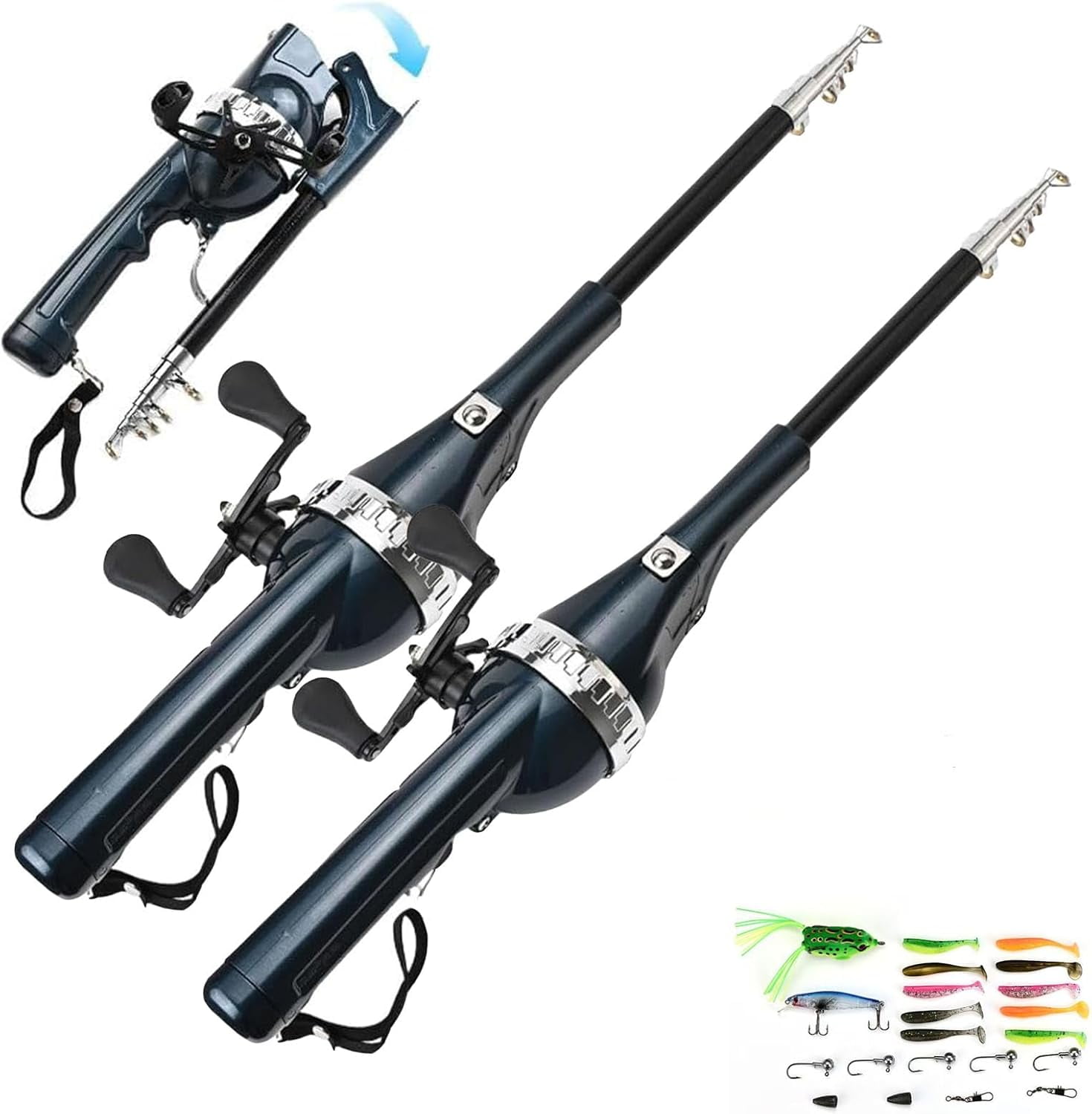 Hailnrothwad Rod, Foldable Fishing Rod, Collapsible Mini Fishing Pole ...