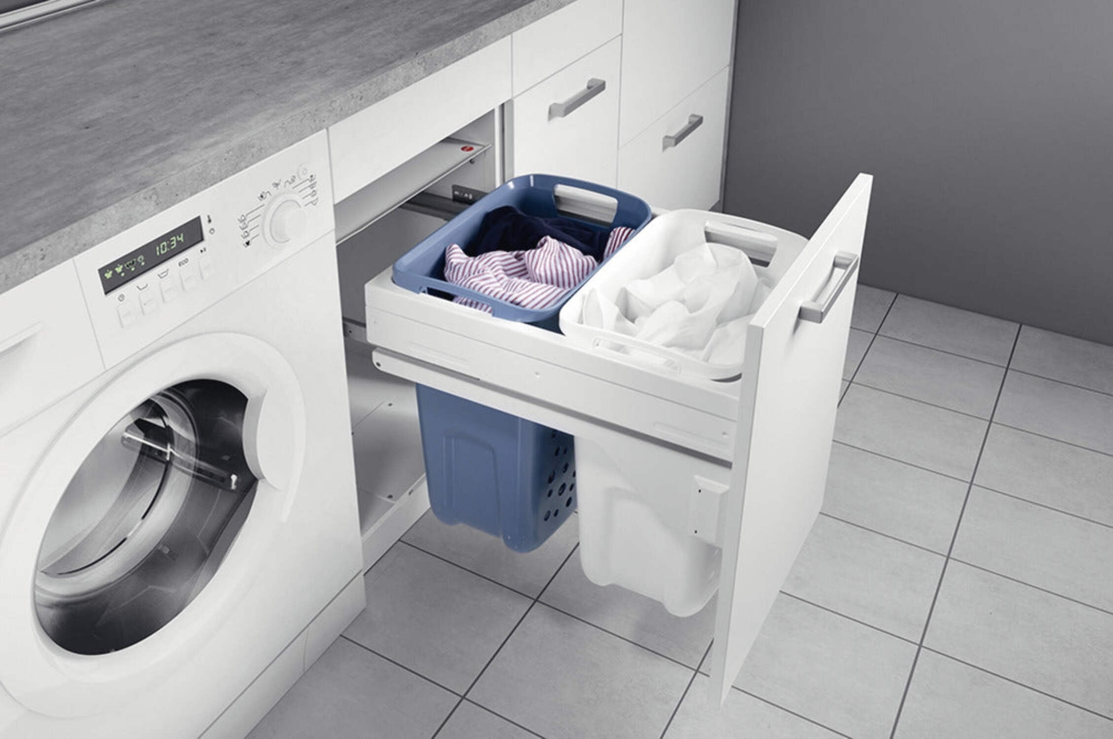 Hailo 45 60 Full Extension Soft-Close Pull Out Slides Laundry Hamper ...