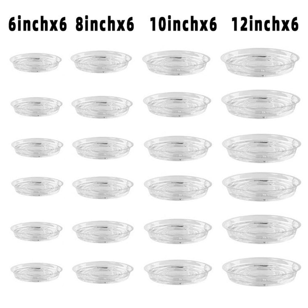 Haimni 10/24Pcs Plastic Plant Saucer 6/8/10/12 Inch Clear Plastic Plant ...