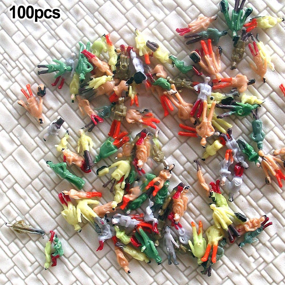 Haimni 100Pcs 1:160 Scale Model Miniature Figures N Scale Painted ...