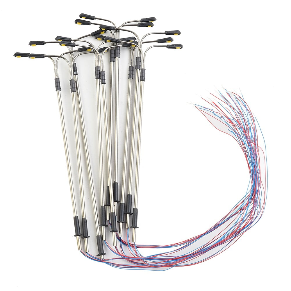 Haimni 10Pcs Ho Scale 1:100 Two-Heads Model Street Light Lamps Model ...