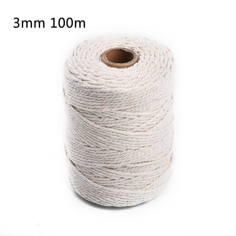 Haimni 1Mm-3Mm Cotton Rope Natural Woven Cord Twine Sash Rope Craft ...