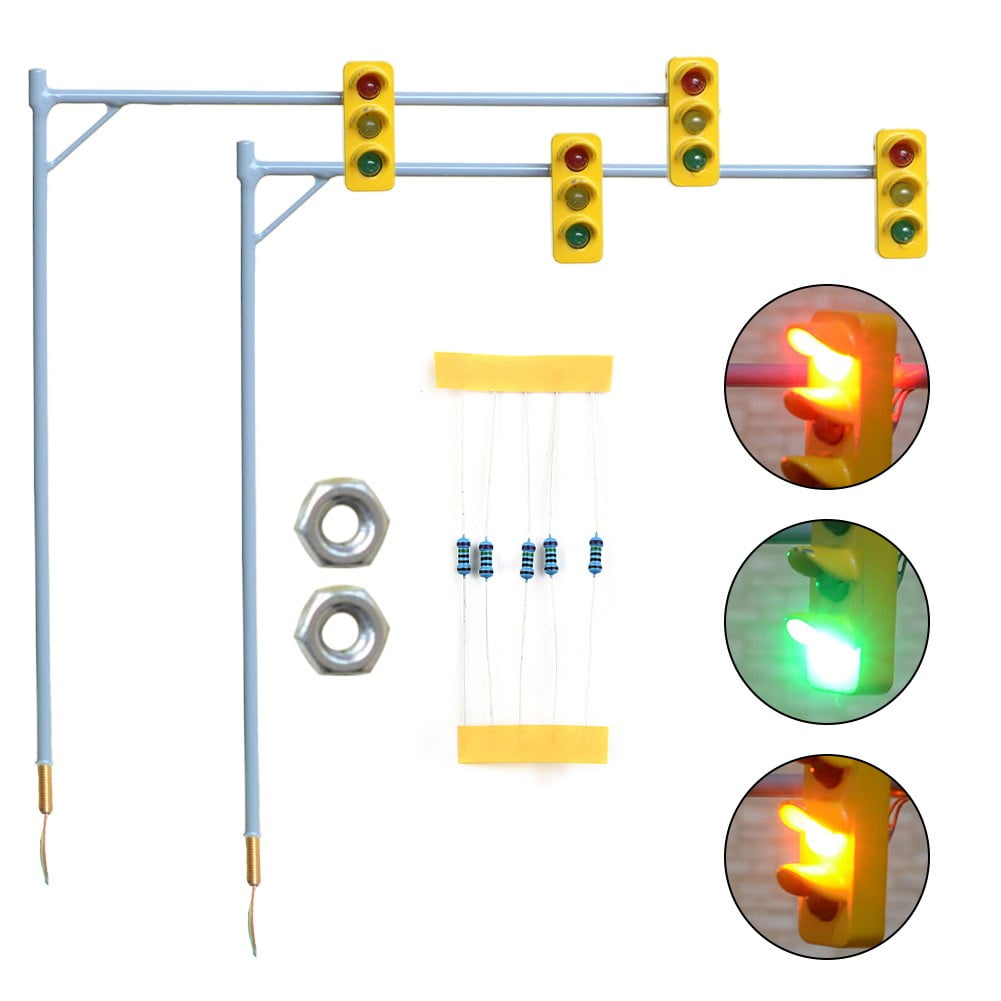 Haimni 2 X Traffic Lights O Scale Crossing Walk Model Led Pedestrian ...