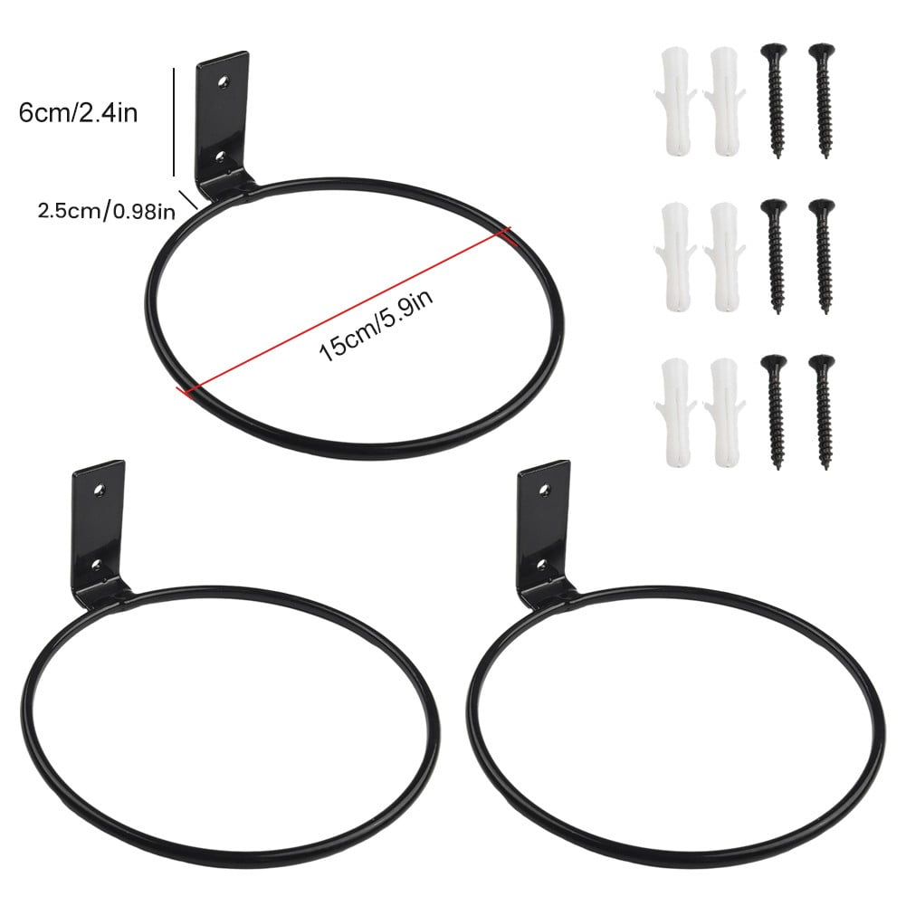 Haimni 3Pcs Flower Pot Storage Rack Simple Metal Wall Mount Hook ...