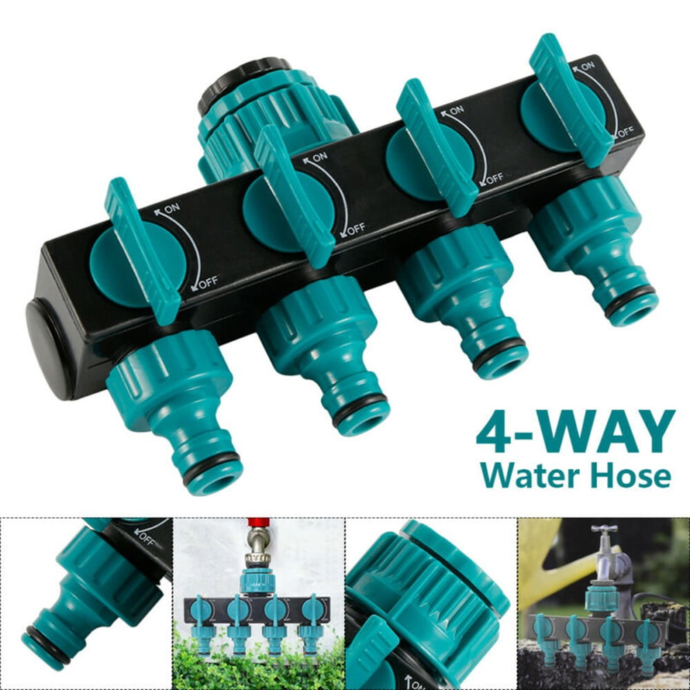 Haimni 4 Way Distributor 1/2 Inch Water Tap Converter Garden Hose ...