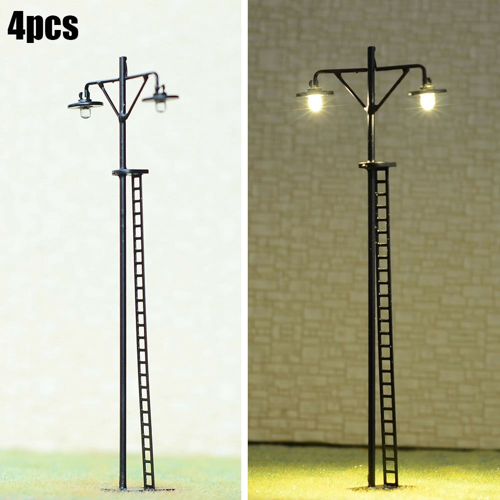 Haimni 4Pcs Ho Scale Street Light 3V Dc Diy Led Miniature Lights For Oo ...