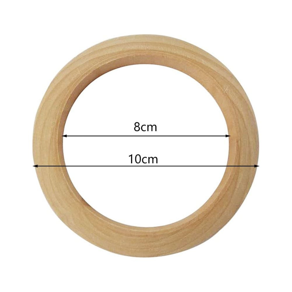 Haimni 50-150Mm Natural Large Wooden Rings Hoop For Diy Macrame Tassel ...