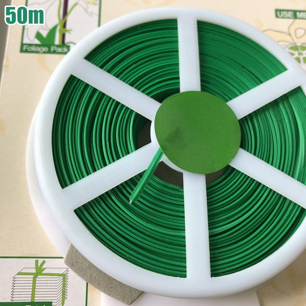 Haimni 50M Garden Tie Wire Cable Reel With Cutter Securing Plants Tying ...