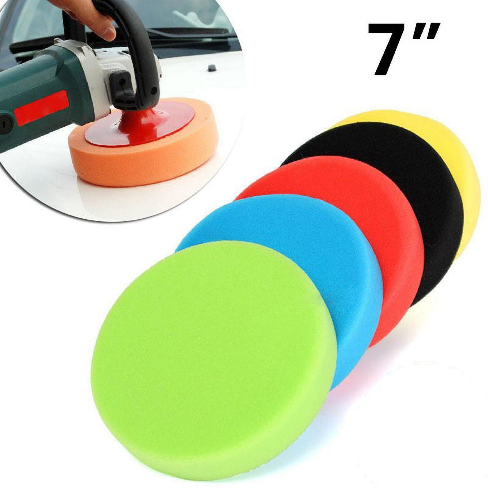 Haimni 5Pcs Set 7 Inches Car Round Flat Polishing Foam Buffing Sponge ...
