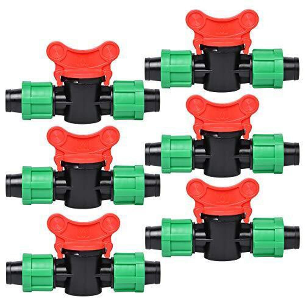 Haimni 6 Pieces Drip Irrigation Shut-Off Valve /2 Inch Drip Irrig ...